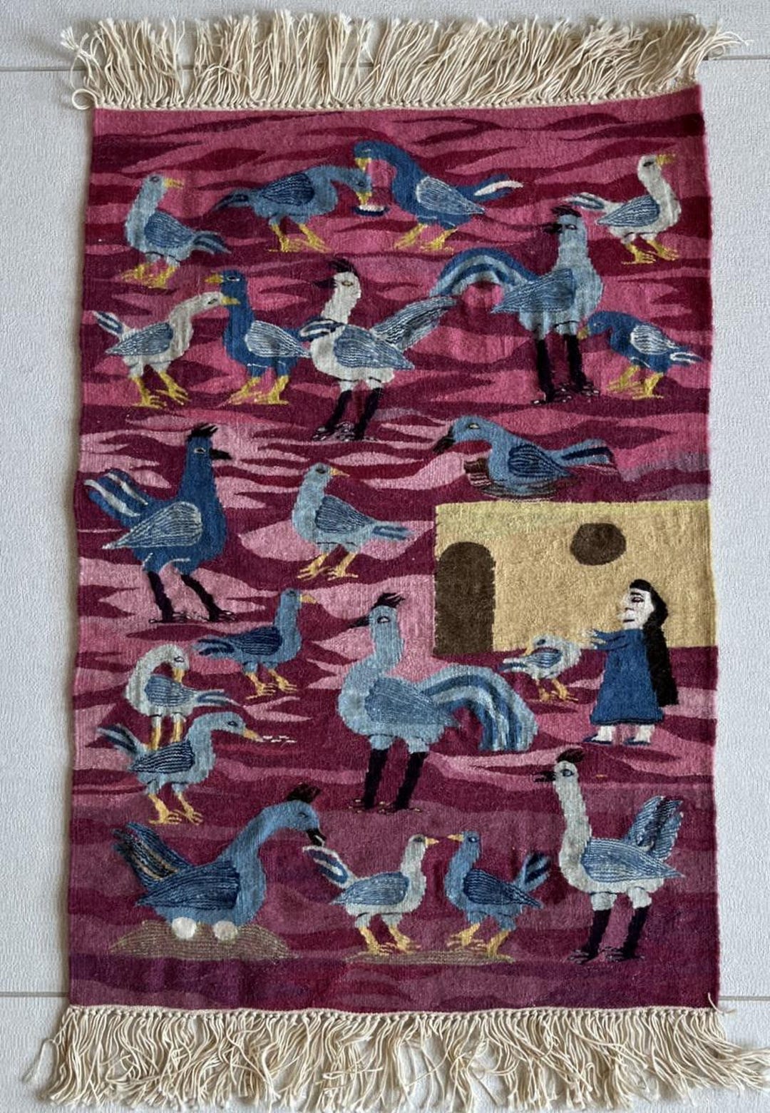 HARRANIA Tapestry "hennen" (chicken), Unique Handicraft, Handwoven by ...