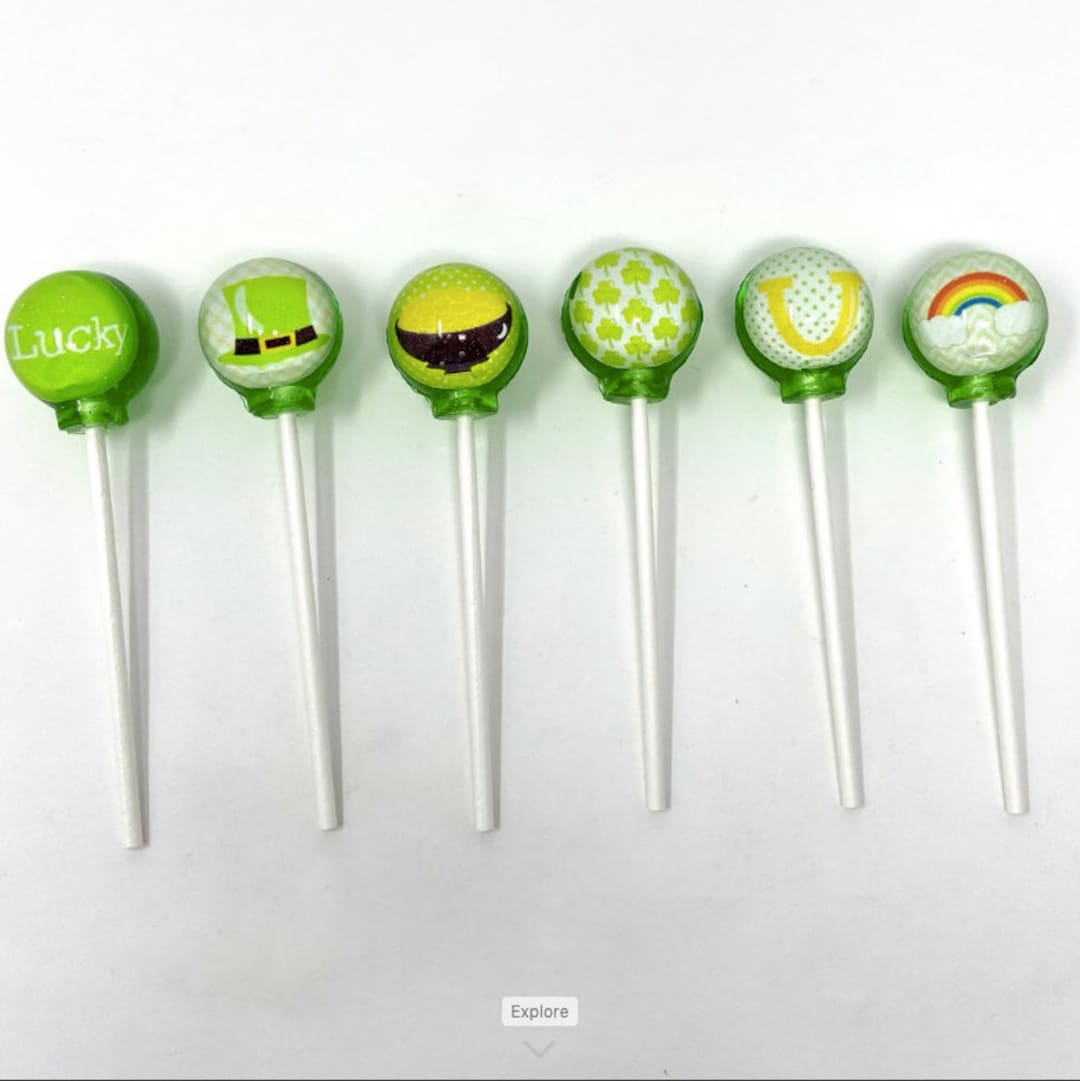 St. Patrick's Day Charm Lollipops 6-piece Set by I Want Candy! - Etsy
