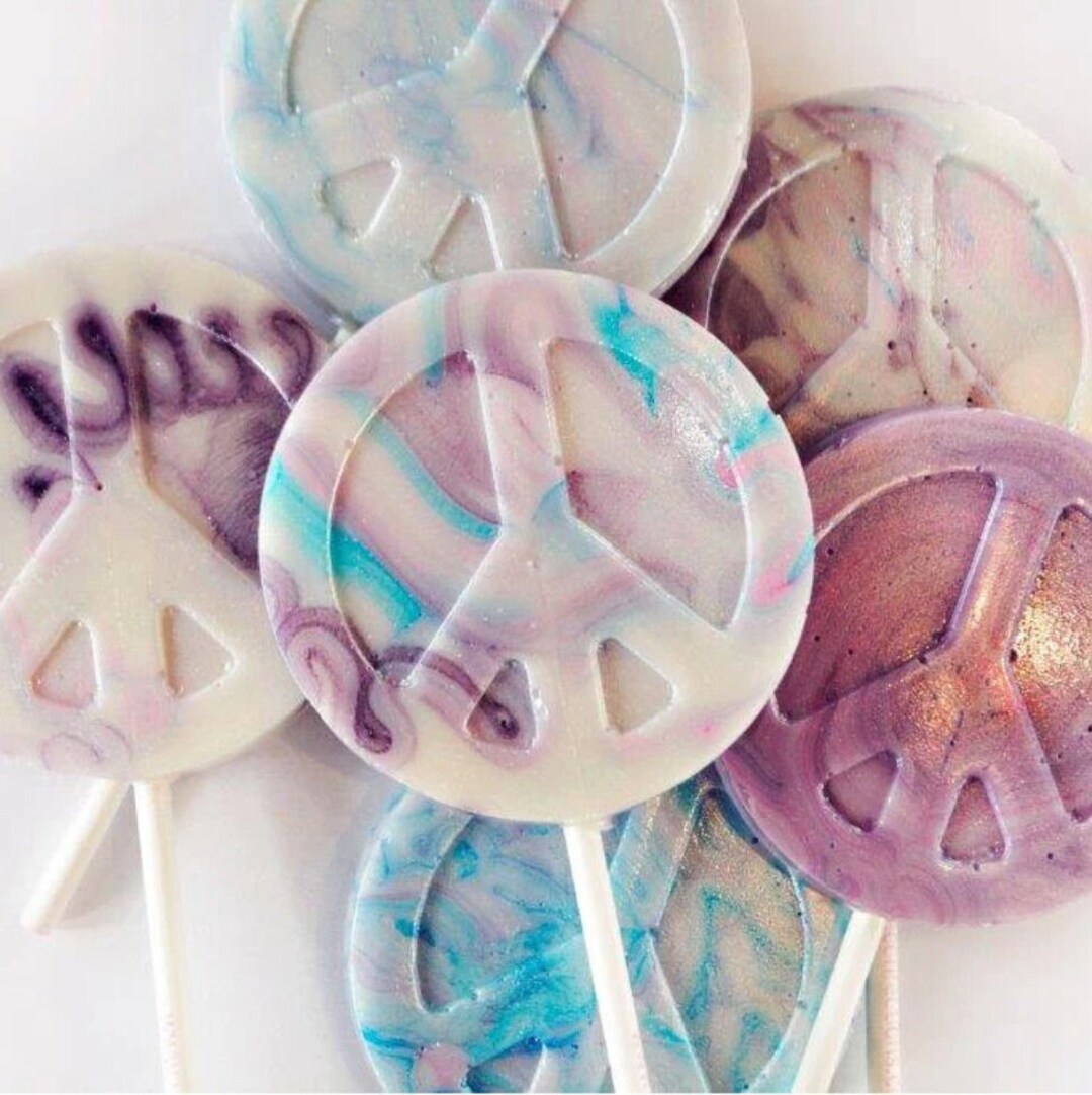 Peace Sign Lollipops 4-piece Set by I Want Candy! - Etsy