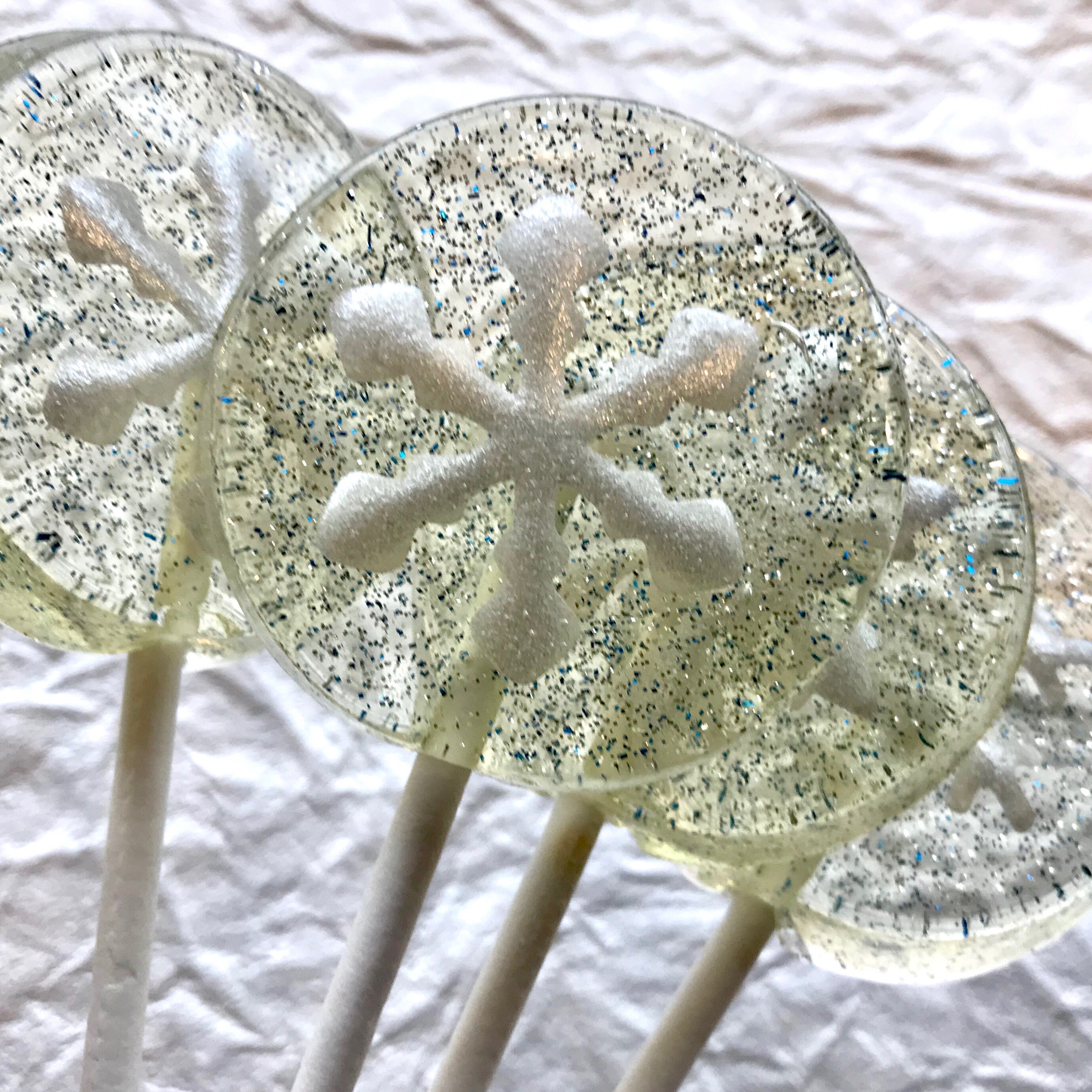 Shimmer Snowflake Lollipops 5-piece Set by I Want Candy! - Etsy