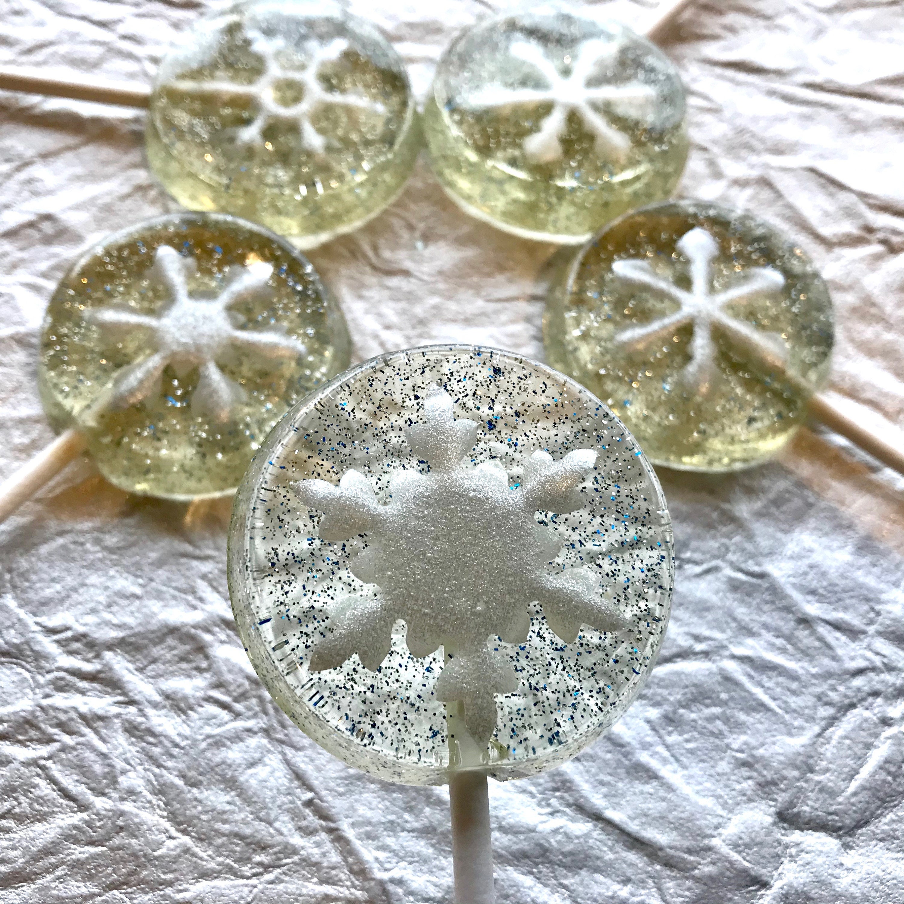 Shimmer Snowflake Lollipops 5-piece Set by I Want Candy! - Etsy