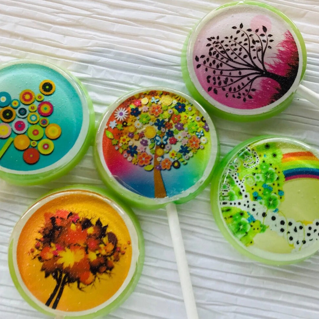 Colorful Tree Lollipops 5-piece Set by I Want Candy! - Etsy