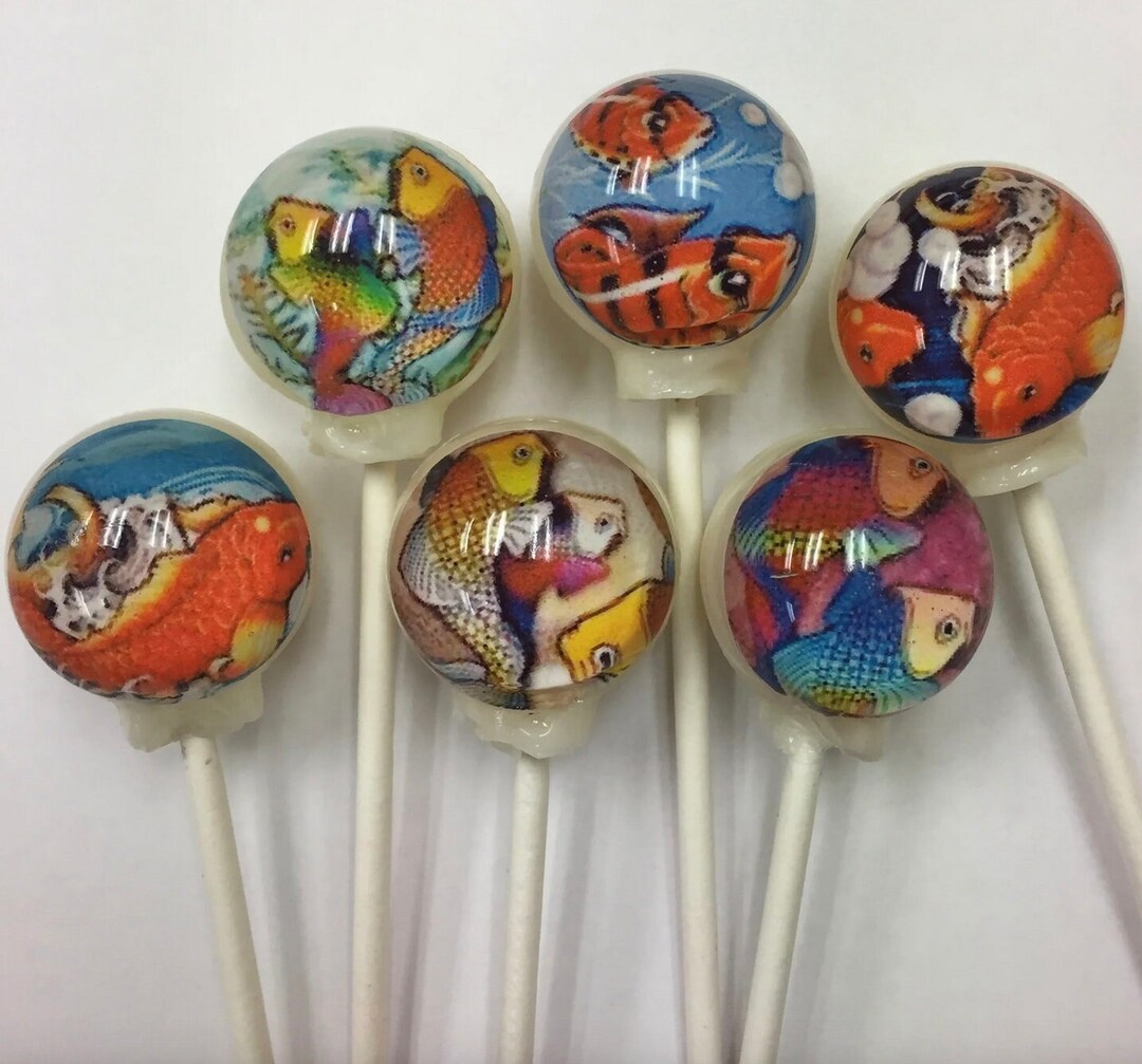 Koi Fish Lollipops 6-piece Set by I Want Candy! - Etsy
