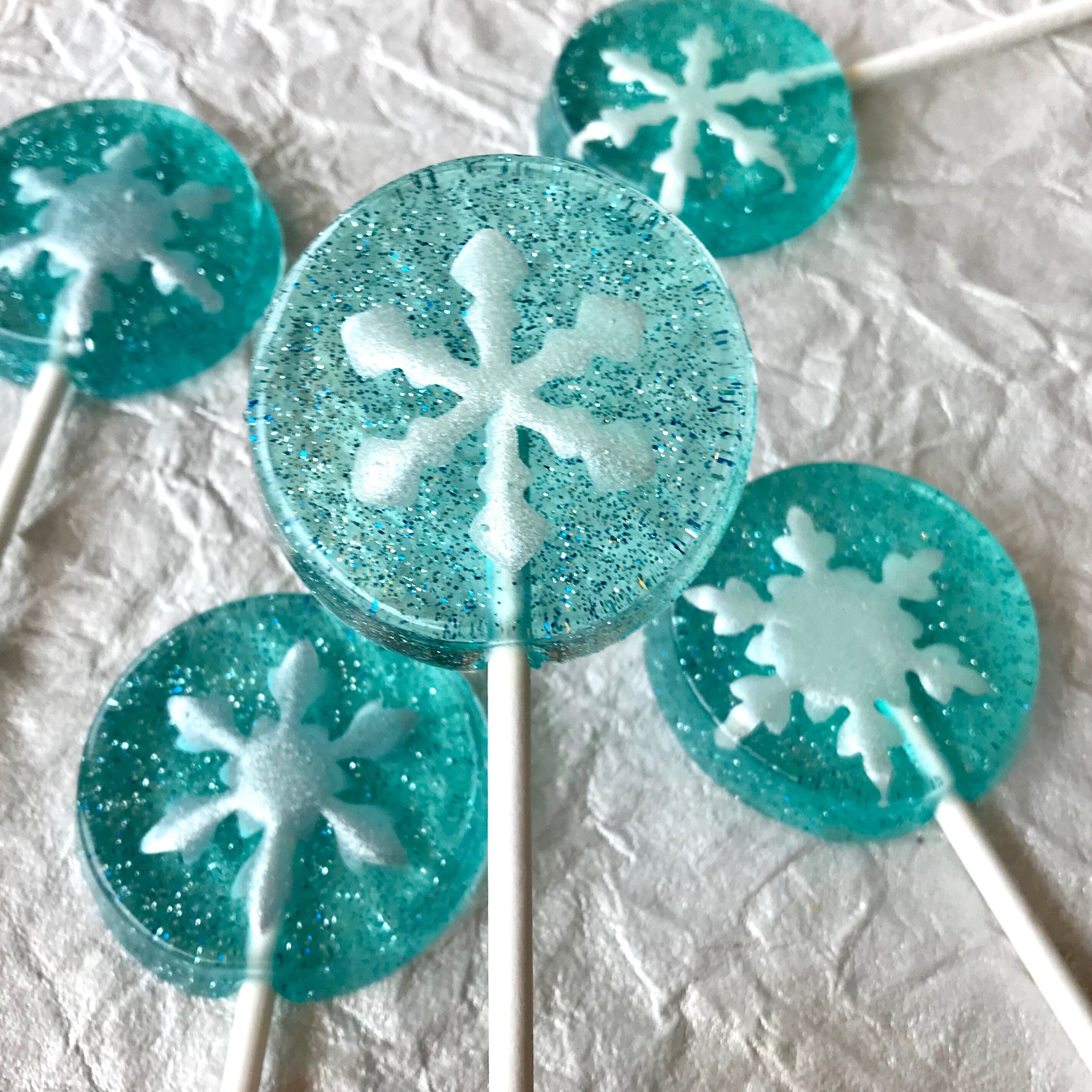 Shimmer Snowflake Lollipops 5-piece Set by I Want Candy! - Etsy
