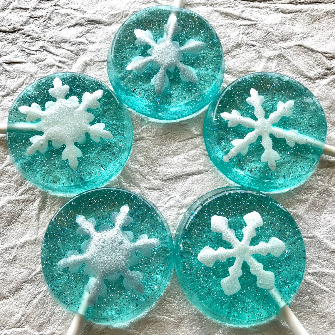 Shimmer Snowflake Lollipops 5-piece Set by I Want Candy! - Etsy