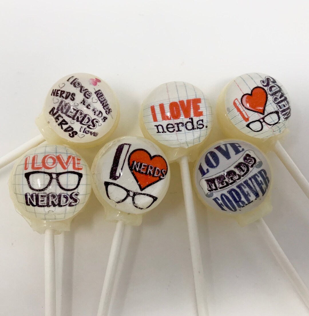 I Love Nerds & Geeks Lollipops 6-piece Set by I Want Candy! - Etsy
