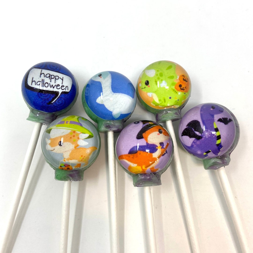 Dino-ween Lollipops 6-piece Set by I Want Candy! - Etsy