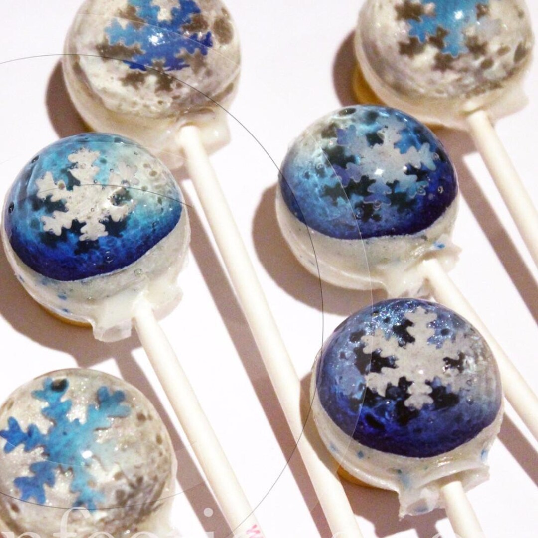 3D Metallic Snowflake Lollipops 6-piece Set by I Want Candy - Etsy