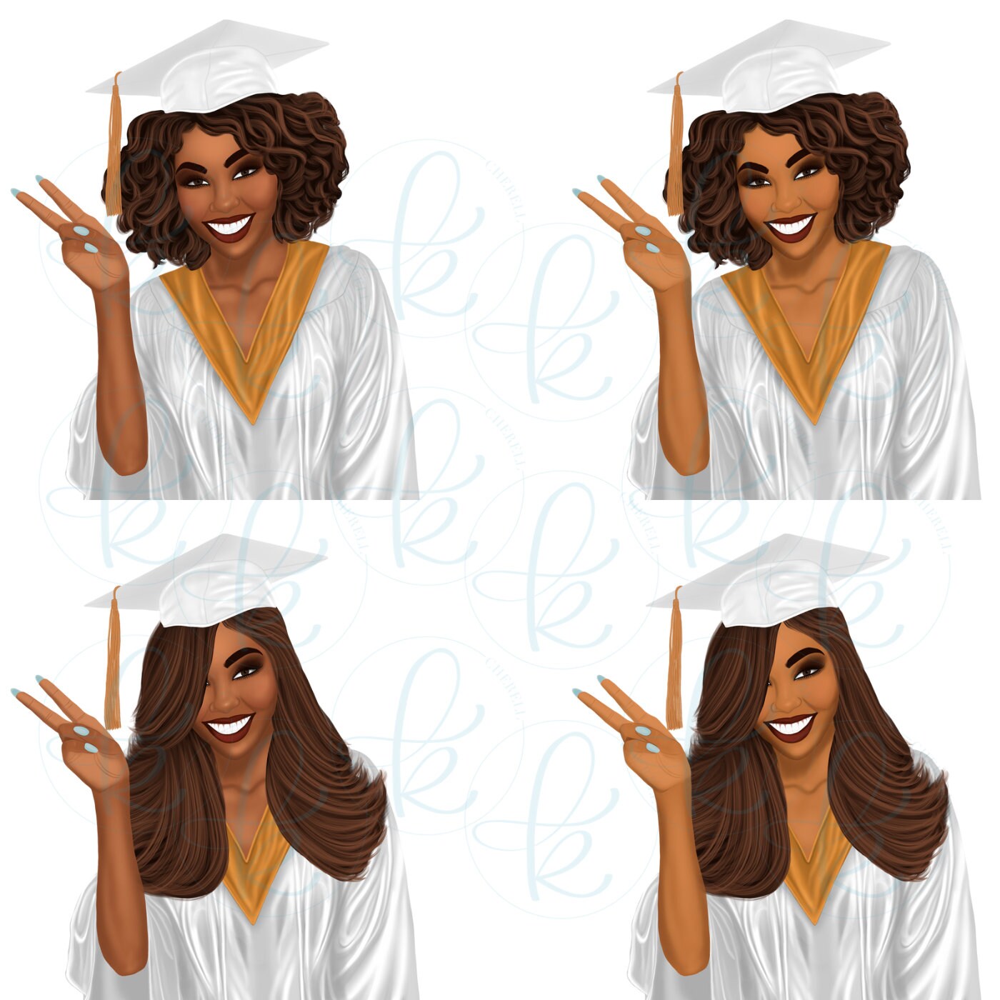 African American Female Graduate | Graduation Day | Journal Clipart - Etsy