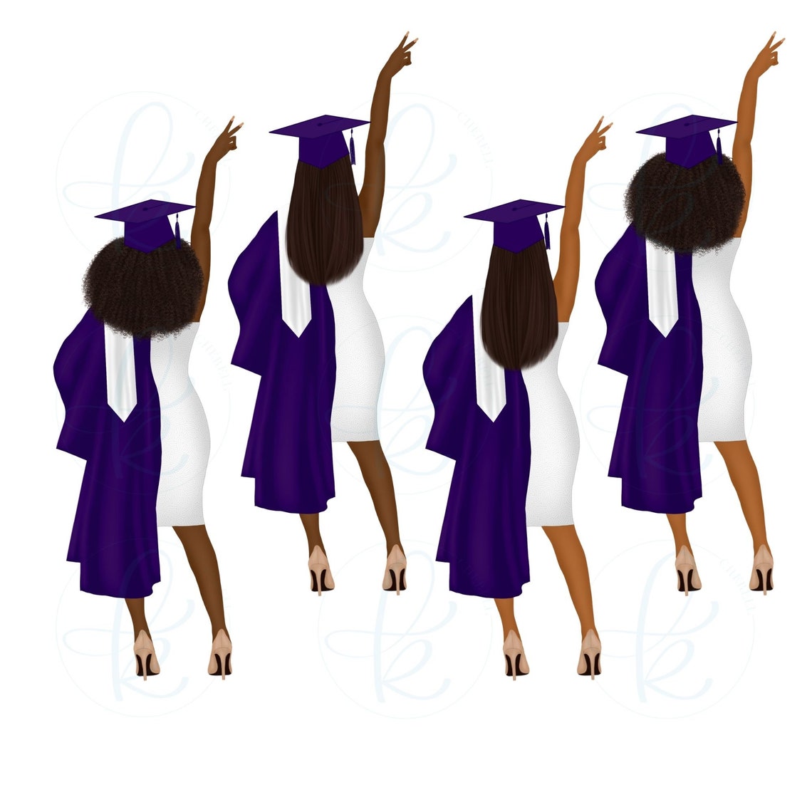 African American Woman Graduate Graduation Day Journal Clipart - Etsy