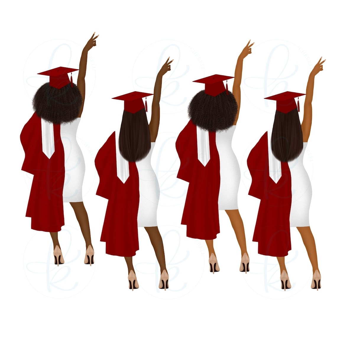 African American Woman Graduate Graduation Day Journal Clipart - Etsy