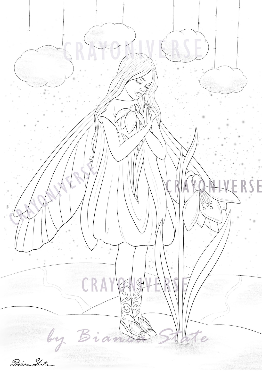 Snowdrops - Coloring Page for Adults * Instant Download * Printable ...