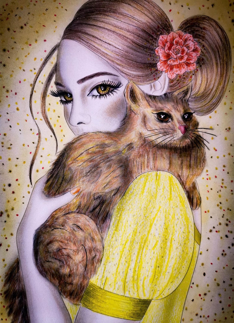 My Dear Cat Lady Coloring Page for Adults Instant Download - Etsy