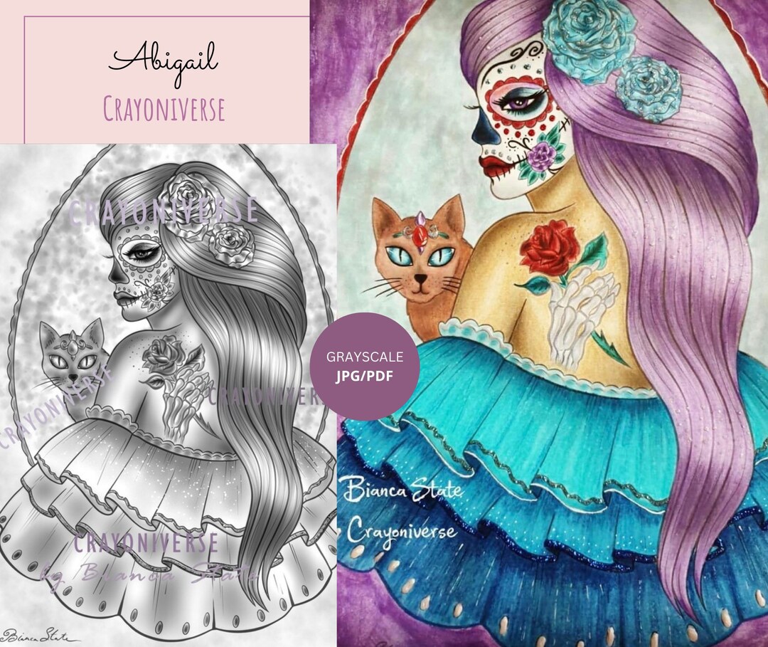 Abigail Coloring Page for Adults Instant Download - Etsy