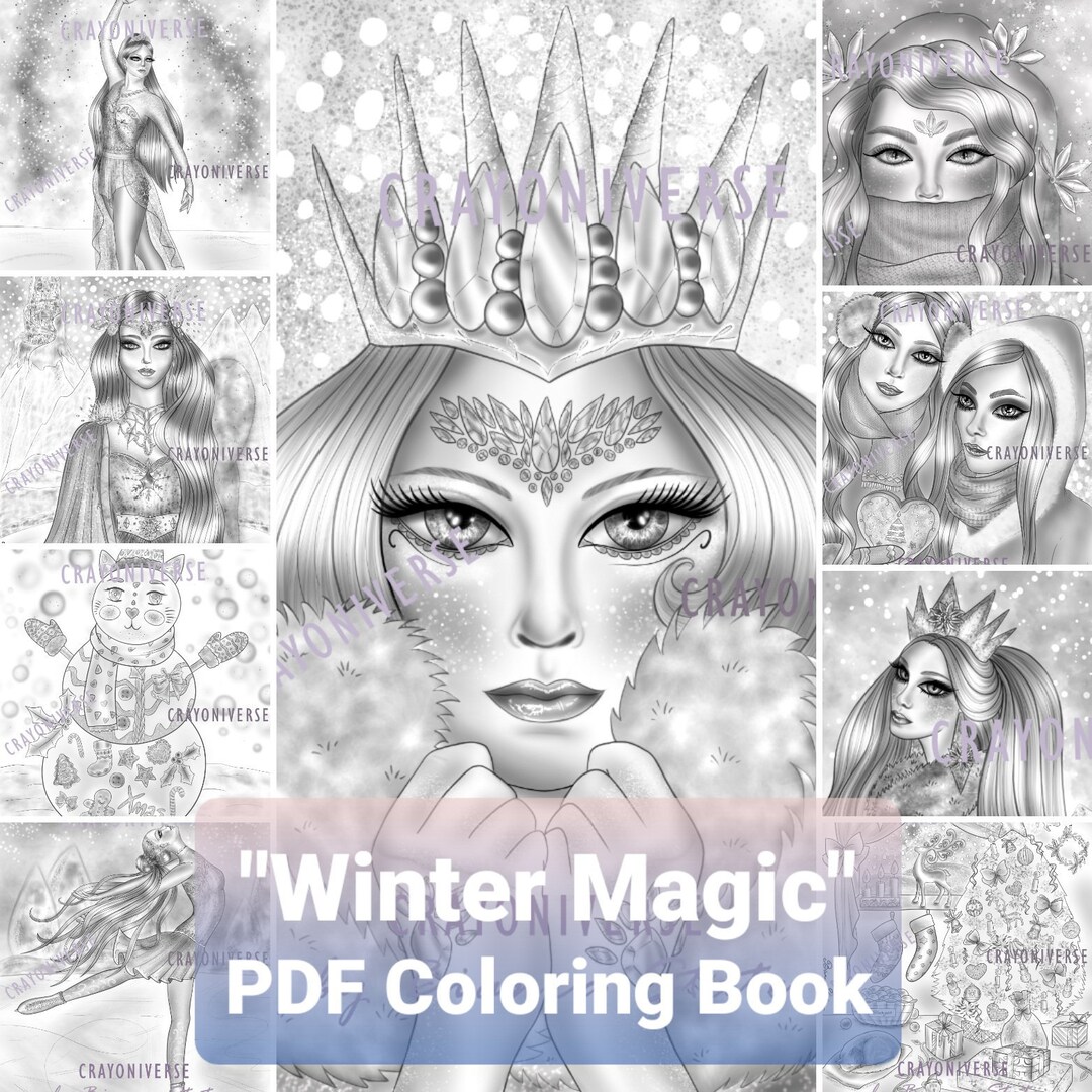 PDF Coloring Book "winter Magic" Grayscale by Bianca State - Etsy