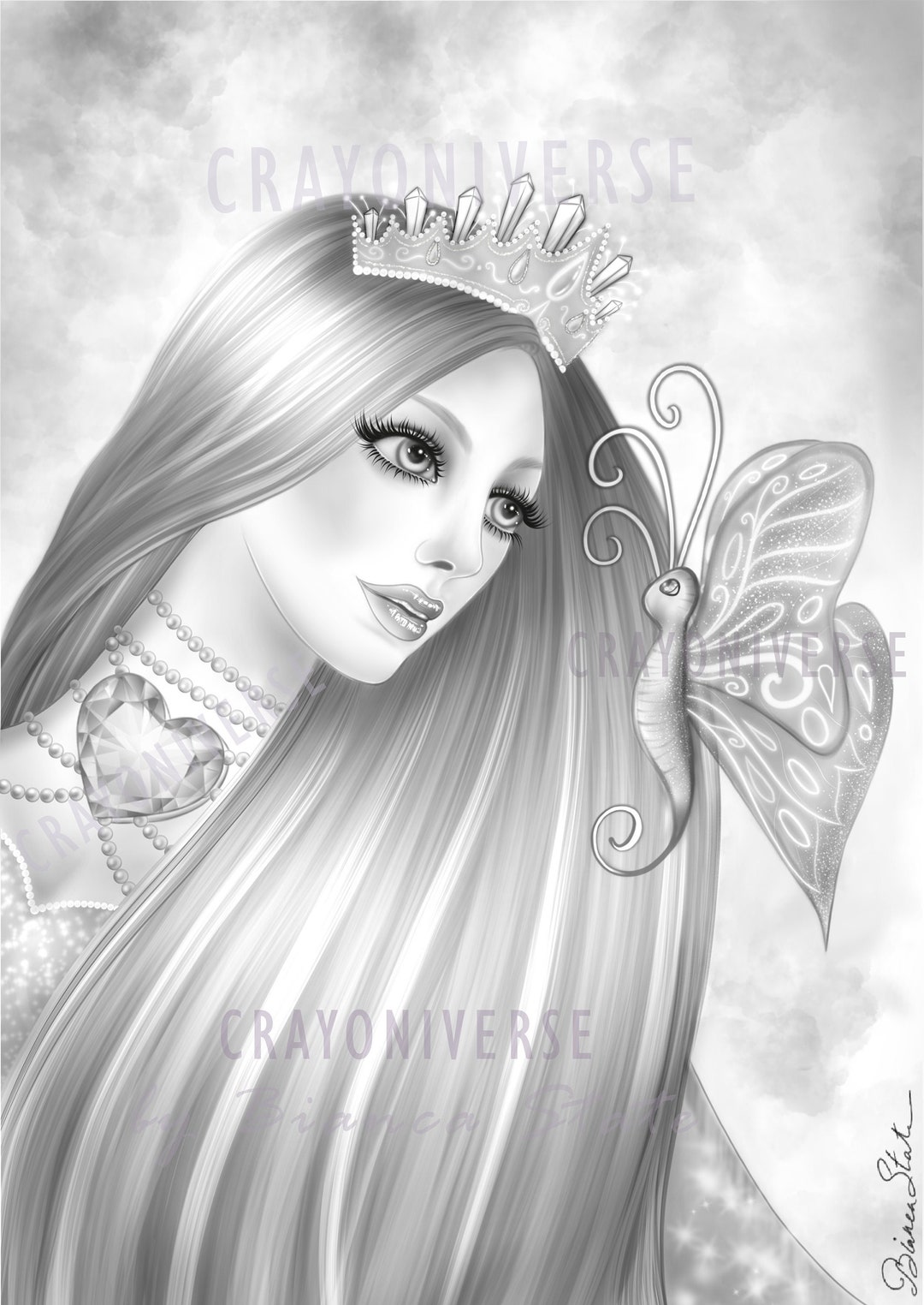 Magic Encounter - Coloring Page for Adults * Instant Download * Printable File * Grayscale ...