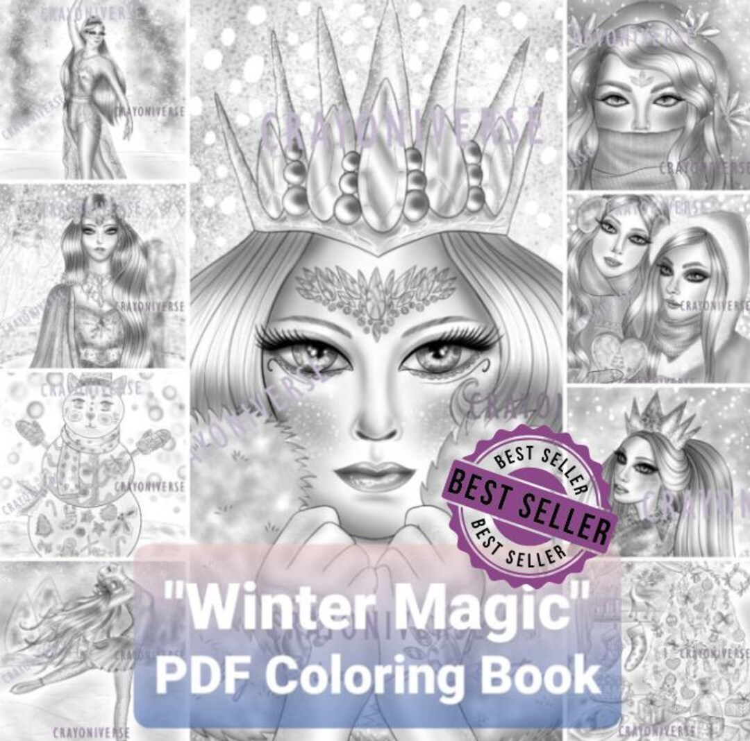 PDF Coloring Book "winter Magic" Grayscale by Bianca State - Etsy