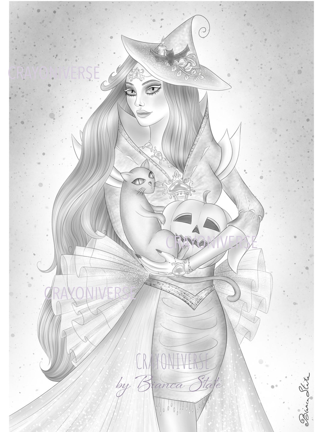 The Good Witch Coloring Page for Adults Instant Download - Etsy