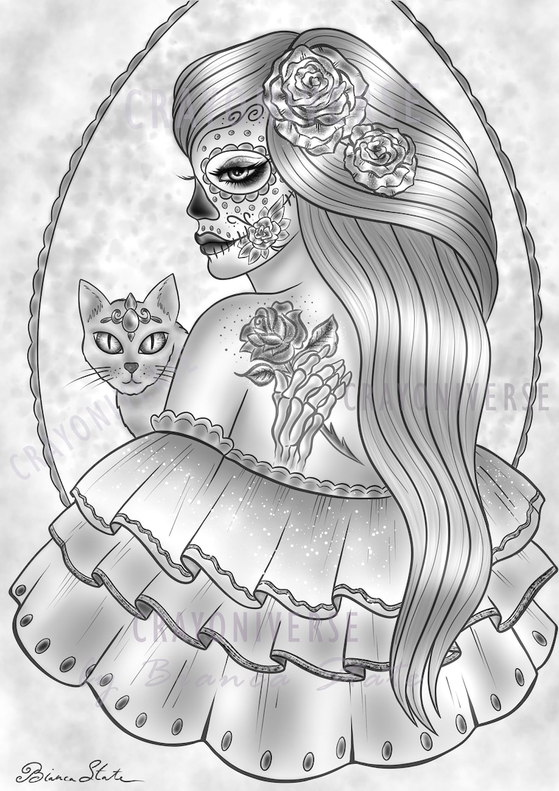Abigail - Coloring Page for Adults * Instant Download * Printable File ...