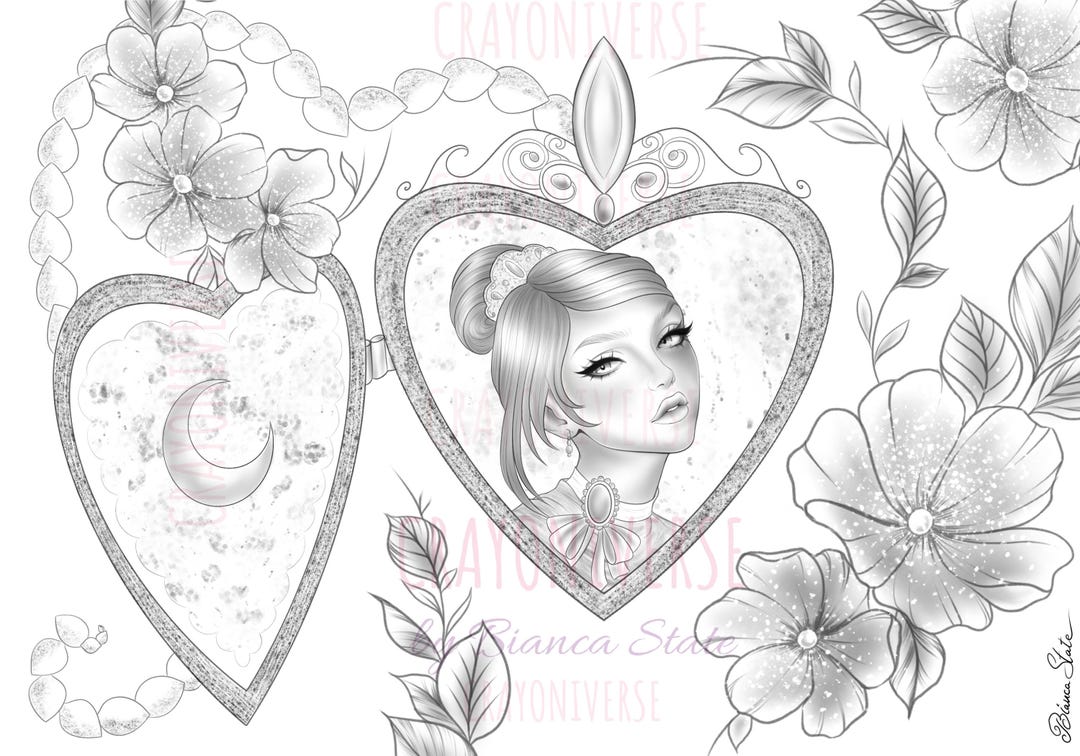 The Locket - Coloring Page for Adults * Instant Download * Printable ...