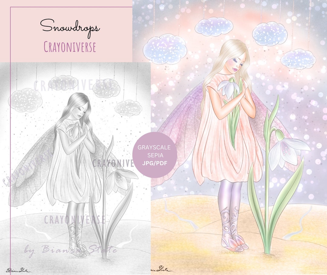 Snowdrops - Coloring Page for Adults * Instant Download * Printable ...