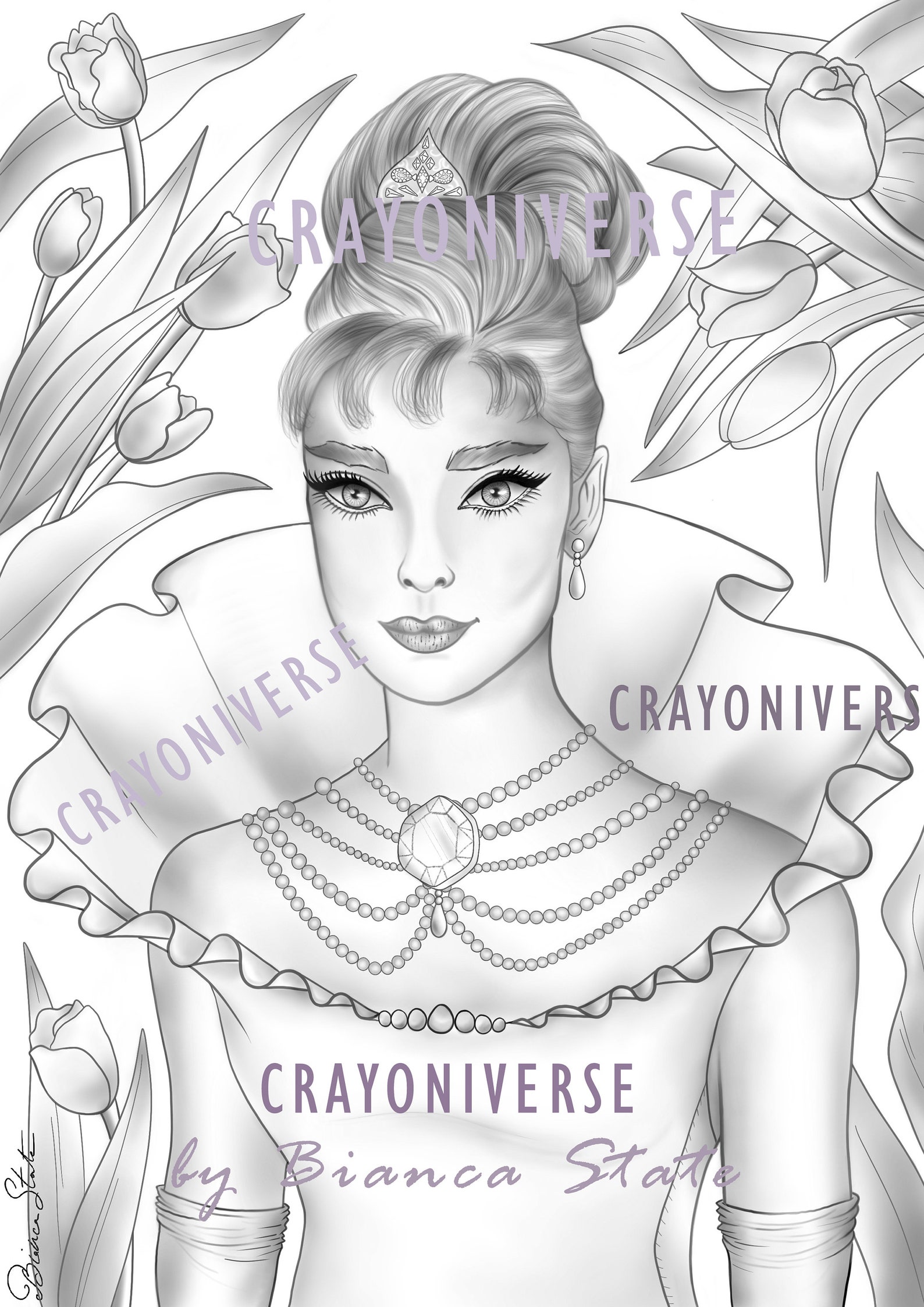 Coloring Pages Bundle: Grayscale Ladies Illustrated by Bianca - Etsy
