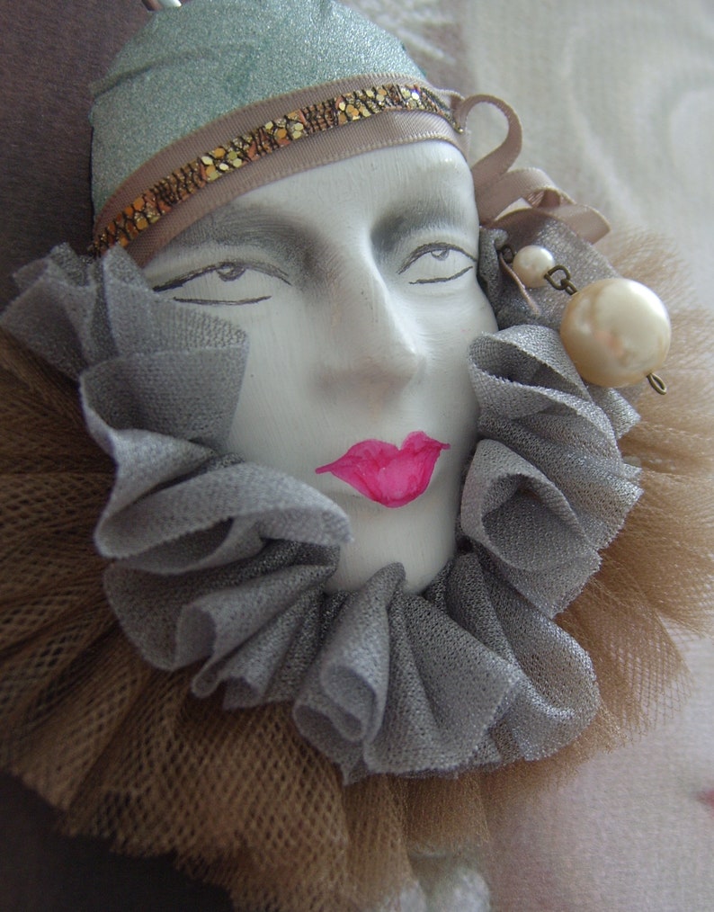 Pierrot Face Small Hanging Plaster Face Venetian Style Mask - Etsy
