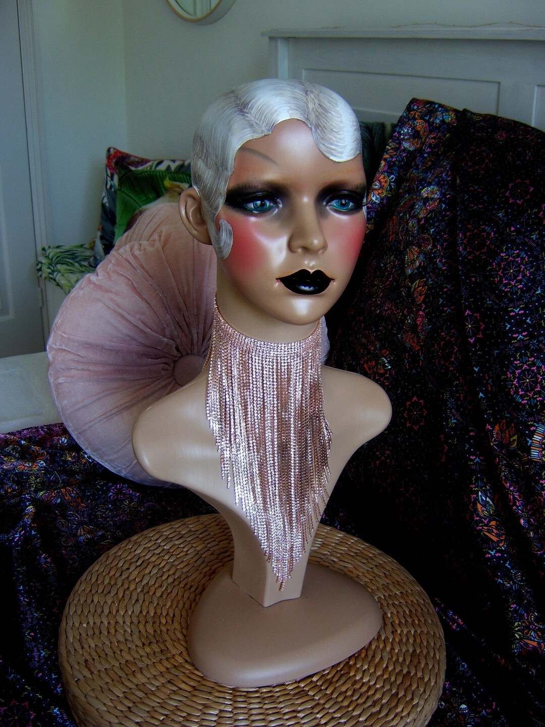 Art Deco Flapper Waterfall Showgirl Choker Necklace Theatrical Costume ...