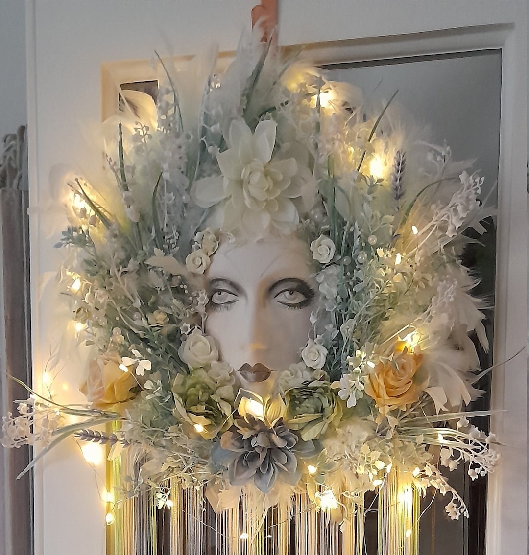 Christmas Decoration Nordic Scandinavian Winter Mask White Snow Queen ...