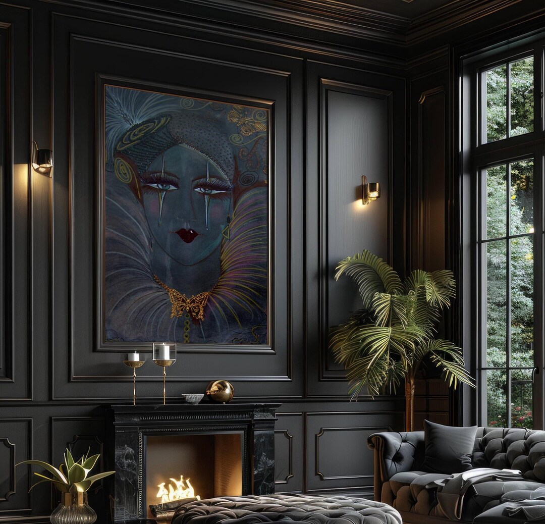 Steel Masquerade Rolled Art Print, Dramatic Portrait Pierrot by ...