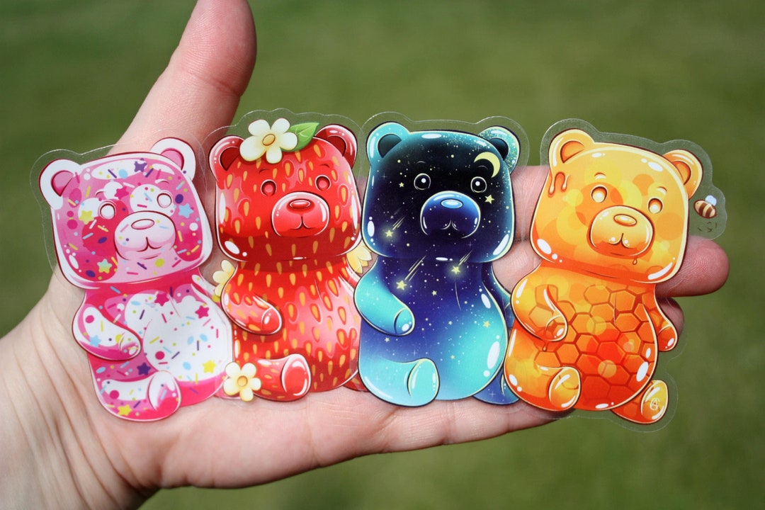 Gummy Bear Sticker – Waterproof Transparent Vinyl Sticker – Strawberry ...