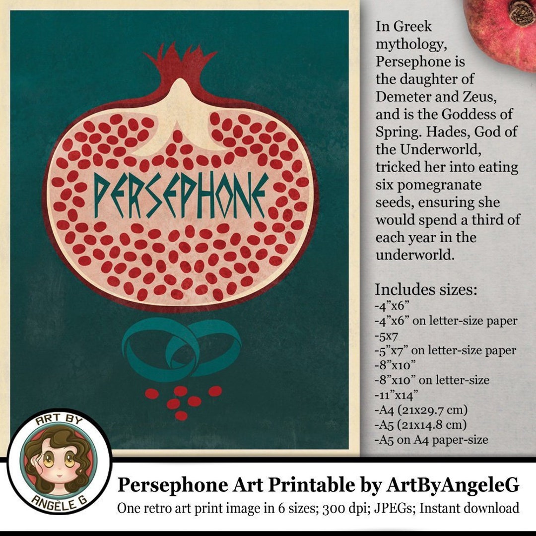 Printable Art Persephone Greek Mythology Queen of the - Etsy