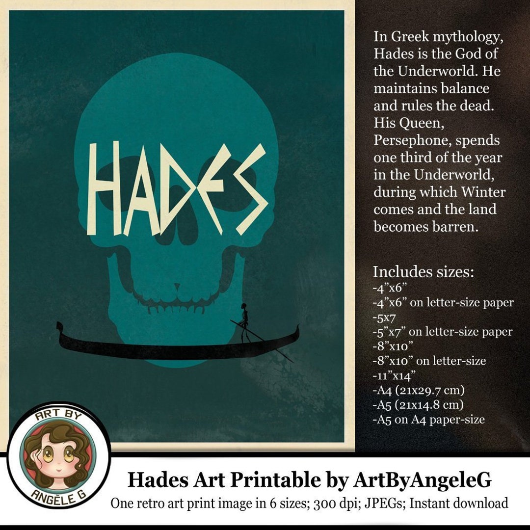 Printable Art Hades Greek Mythology God of the Underworld, Hades and ...