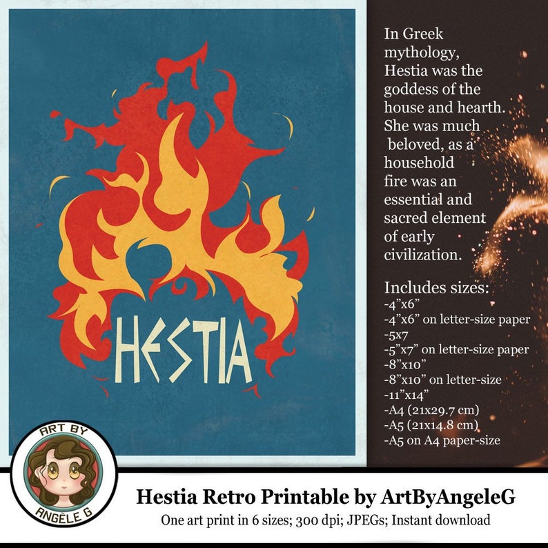 Printable Art Hestia Greek Mythology Goddess of the Hearth & - Etsy