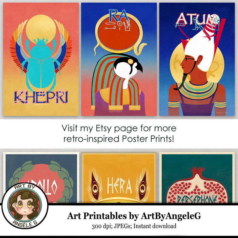 Printable Art Khepri Egyptian Mythology Sun Scarab Beetle | Etsy