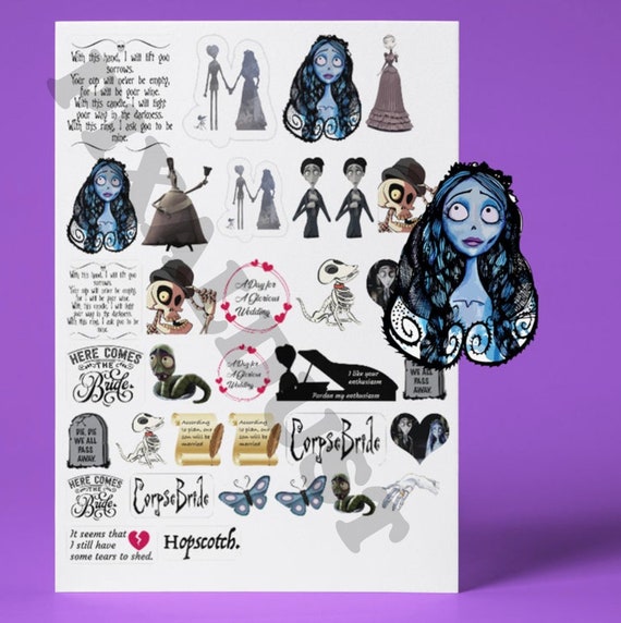 Movie Stickers MCD007 Tim Burton Stickers Cute Halloween Girl Stickers ...