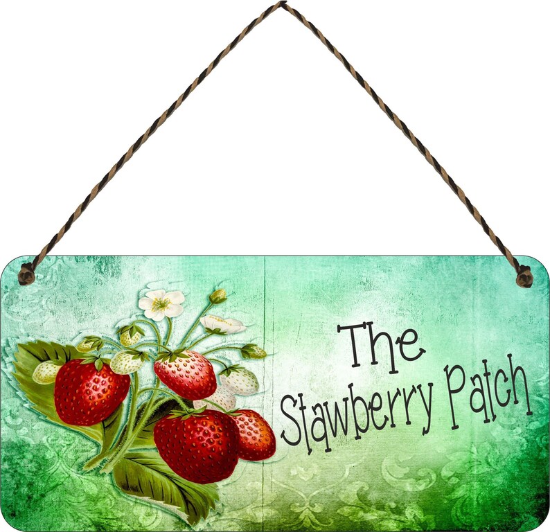 The Strawberry Patch Sign Pick Your Own Strawberries Hanging | Etsy
