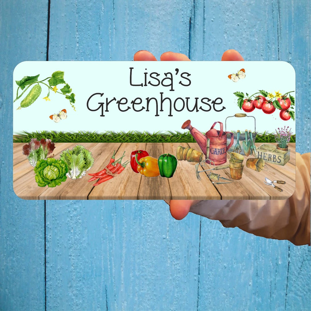 Personalised Any Name Greenhouse Sign Gardening - Etsy