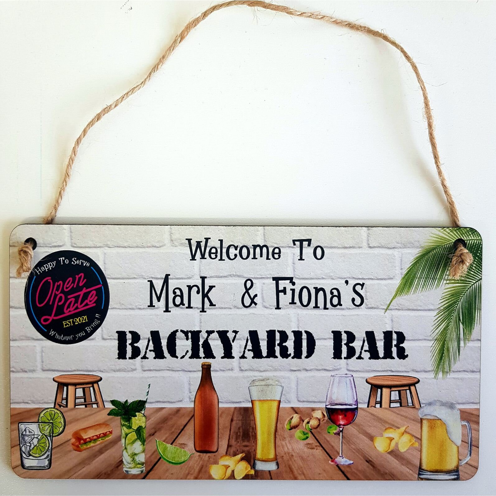 Personalised Backyard Bar Sign Garden Alcohol Man Cave Beer | Etsy