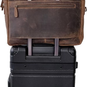 Leather Briefcase 18 Inch Laptop Messenger Bags for Men and Women Best ...