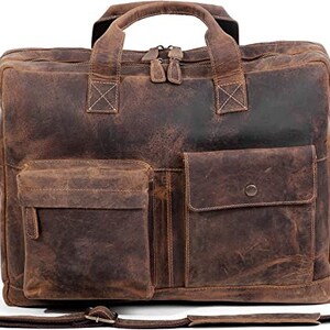 Leather Briefcase 18 Inch Laptop Messenger Bags for Men and Women Best ...