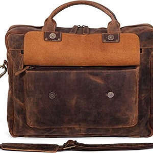 Leather Briefcase 18 Inch Laptop Messenger Bags for Men and Women Best ...