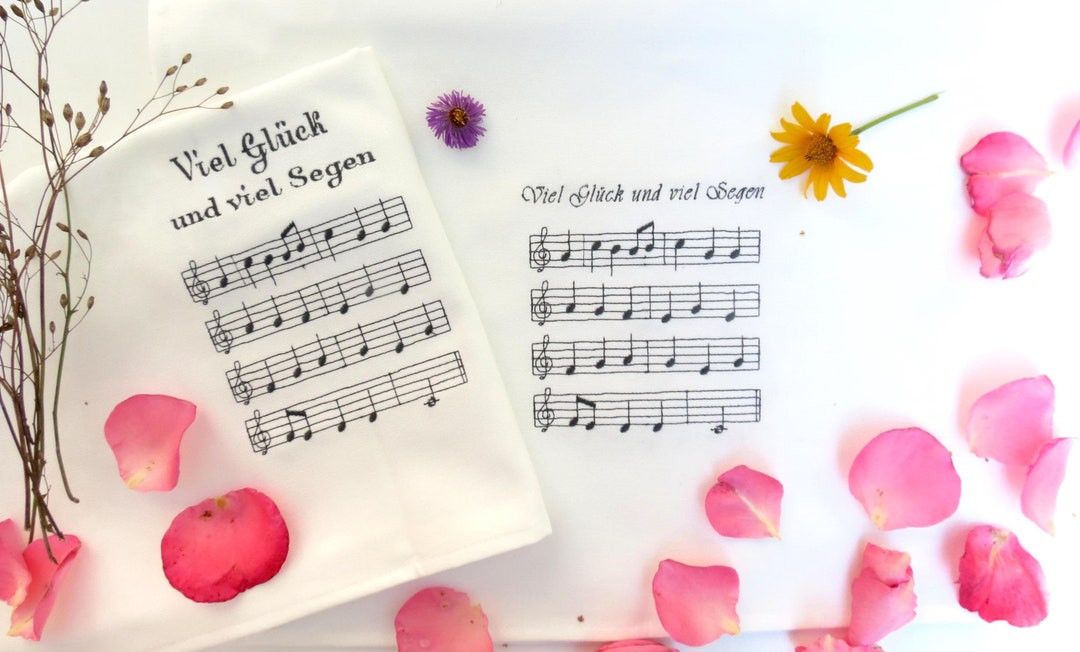 4 Embroidery Files Good Luck and Many Blessings Notes Treble Clef ...