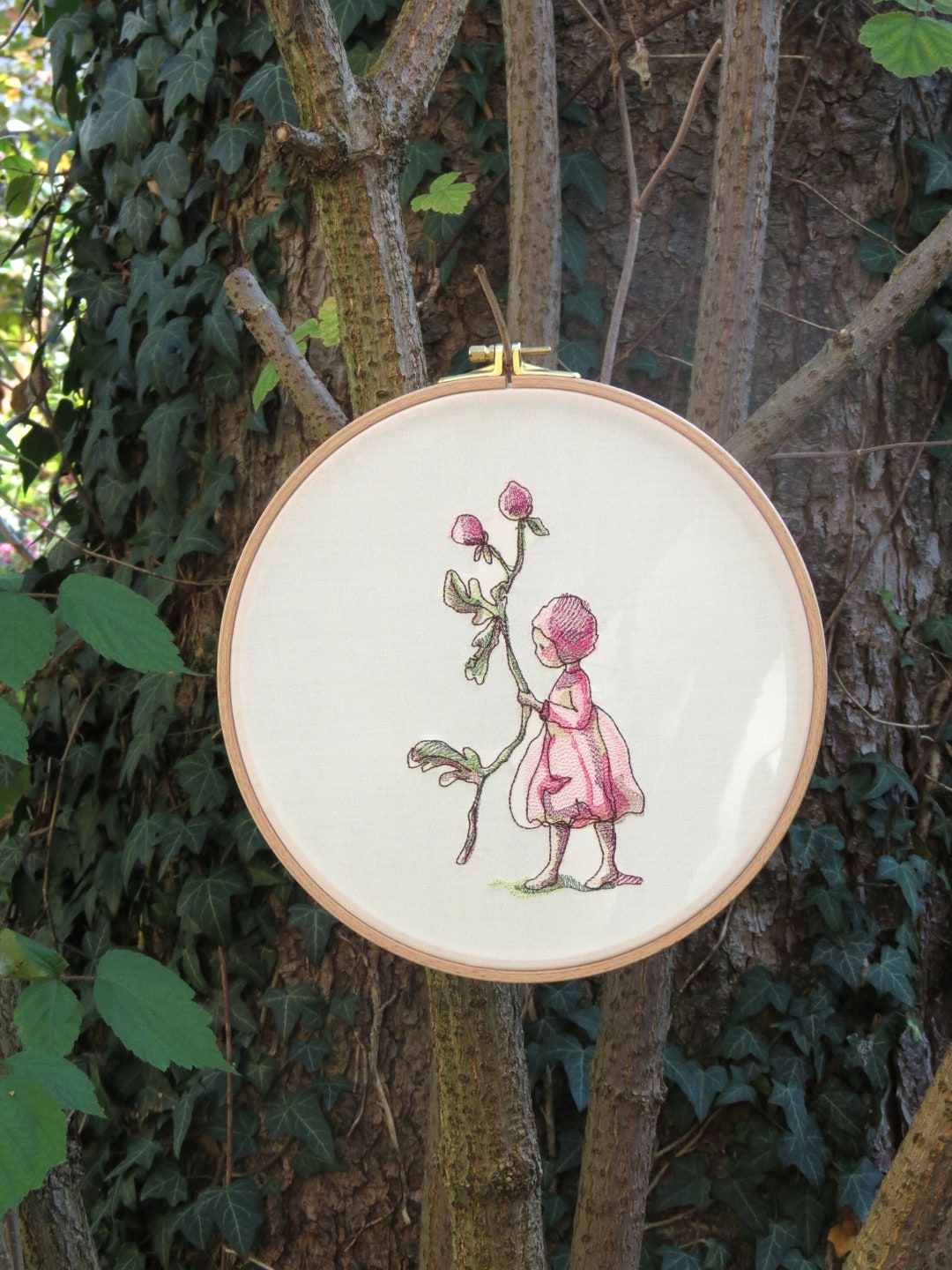 Embroidery File Flower Child Clover Meadow Elf Fairy Girl Watercolor ...