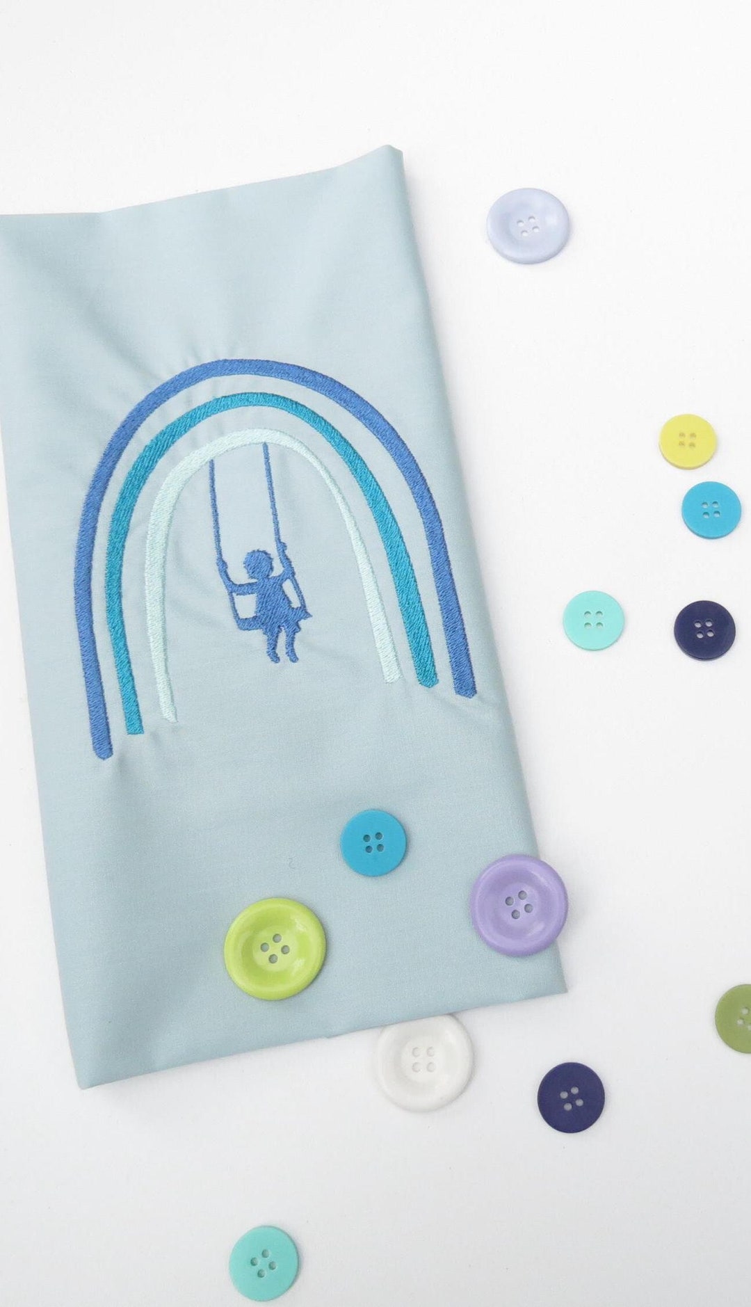 3 Embroidery Files Paper Cutting Rainbow Swing Child Boy Boho Style ...