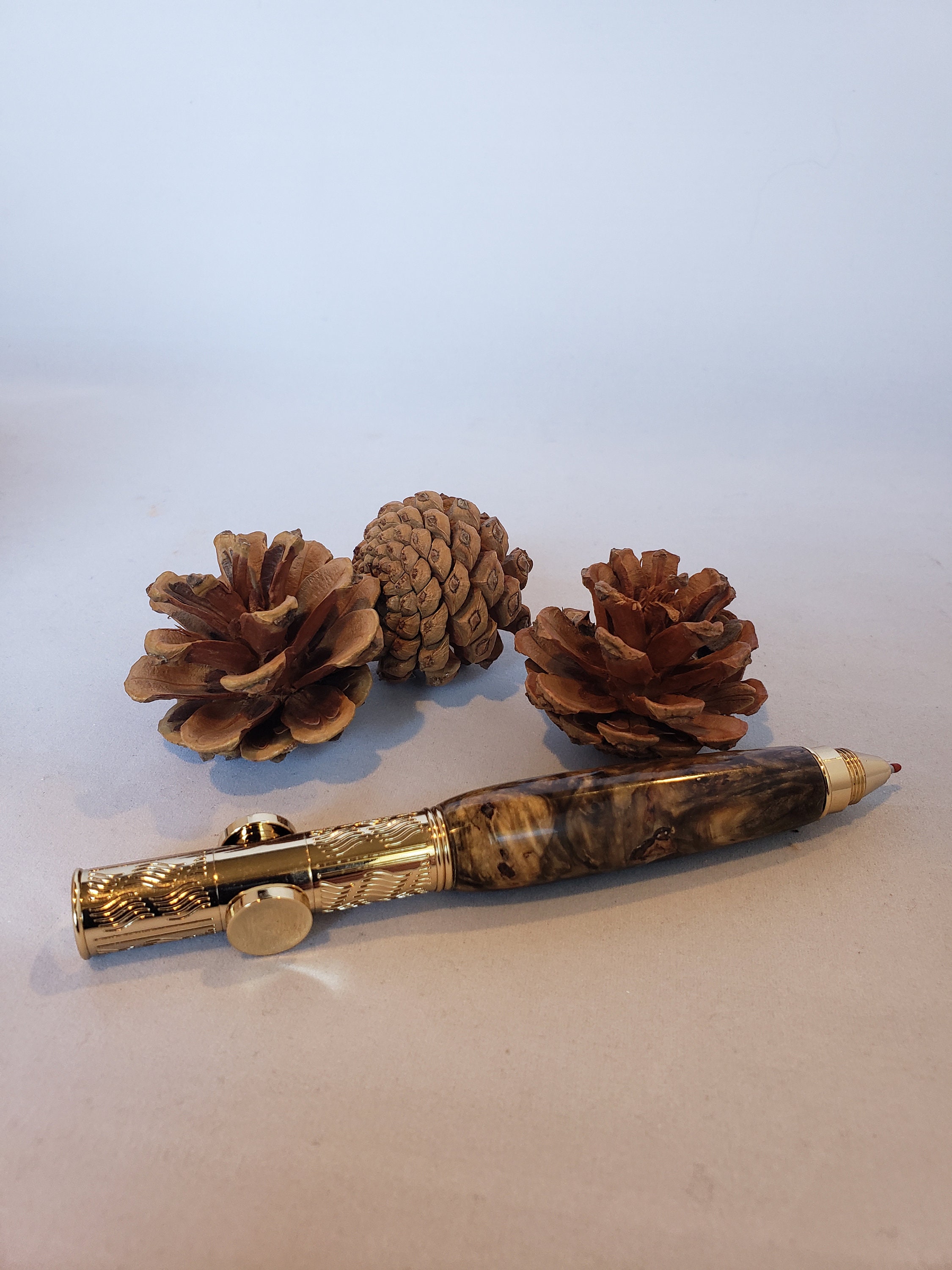 24kt Gold-plated Fidget Spinner Buckeye Burl Ballpoint Pen - Etsy UK