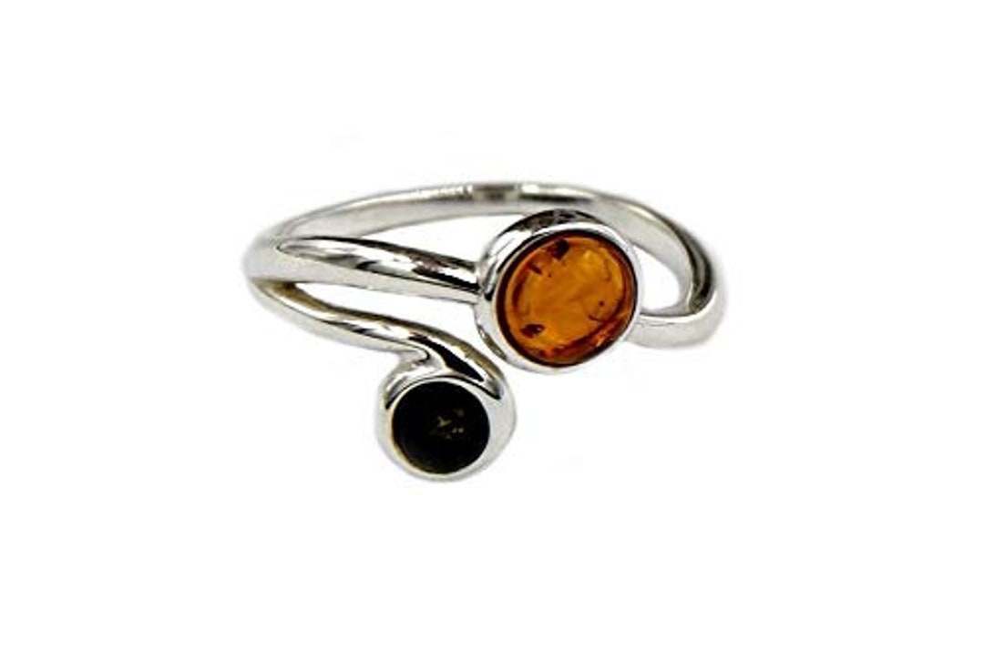 MyBer® Bernstein Bernsteinring Schmuck Damen Ring mit Bernstein in 2 ...