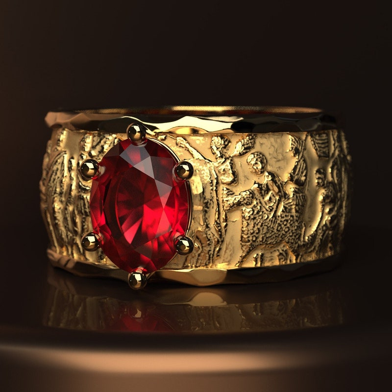 Mens Ruby Ring - Etsy