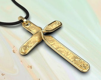 Italian Gold Cross Pendant - Etsy