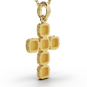 Men's Roman Solid Gold Cross Pendant Necklace - Etsy